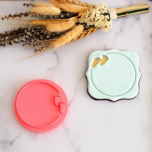 Baby Foot Border Emboss 3D Printed Cookie Stamp – Sweet Themes