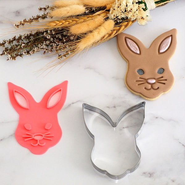 Bunny Face (Boy) (Stamp Set) Emboss 3D Printed Cookie Stamp + Stainles ...