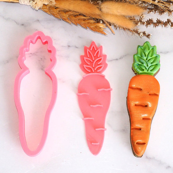 Carrot (Stamp Set) Emboss 3D Printed Cookie Stamp + 3D Printed Cookie ...