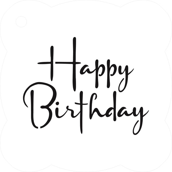 Happy Birthday (Script) Cake Topper Stencil – Sweet Themes