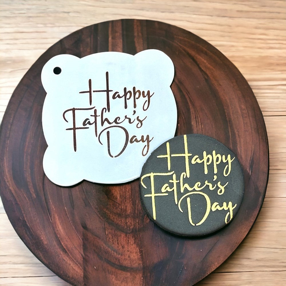 Happy Father's Day (Script) Cookie / Cupcake Stencil – Sweet Themes