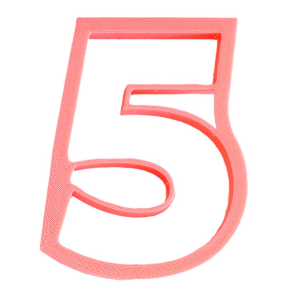Number 5 (Five) 3D Printed Cookie Cutter – Sweet Themes